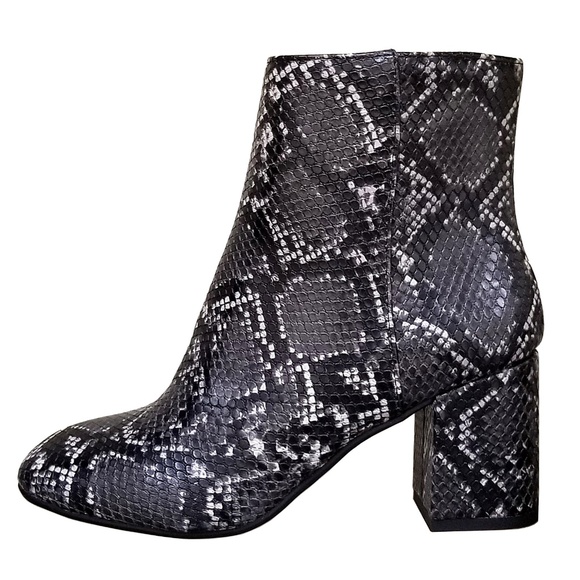 Shoes | New Python Snake Chunky Heel Ankle Boots Booties | Poshmark